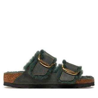 Birkenstock Pantoletten Birkenstock Arizona Bb Shearling Leoi 1028070 Gr&uuml;n