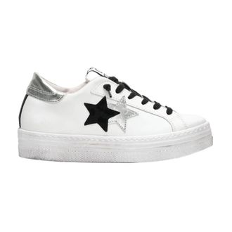 2Star Wei&szlig;e Leder Plateau-Sneaker f&uuml;r Frauen - - Shoes - Damen - Wei&szlig; - 40 EU