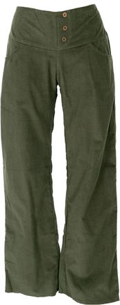 Guru Shop Cordhose mit Leicht Ausgestelltem Bein - Olivgr&uuml;n, Damen, Baumwolle, Size:L