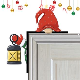 Generic Weihnachtst&uuml;r-Ornament aus Holz, Weihnachtsdekoration, Eckschild mit T&uuml;rrahmen, Dekoration f&uuml;r Zuhause, Urlaub, lustige Party-Ornamente aus Holz