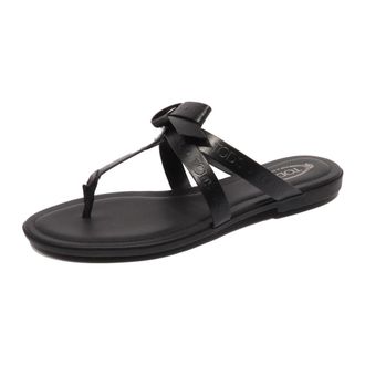 Tod's Bow Flip Flops Sandale Made in Italy - - Shoes - Damen - Schwarzk - 35 EU