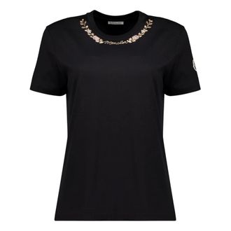Moncler T-shirt en coton - Femme - Tops - Noir - Taille: 36 FR