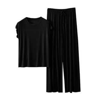 Generic Ensembles de v&ecirc;tements de d&eacute;tente pour femmes &agrave; la mode sport d&eacute;contract&eacute; couleur unie veste sweat-shirt pantalon col rond surv&ecirc;tement 2 pi&egrave;ces ensemb