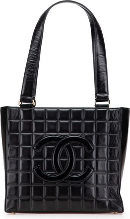 Chanel Shopper - CC Choco Bar Lambskin Tote - Gr. unisize - in Schwarz - für Damen