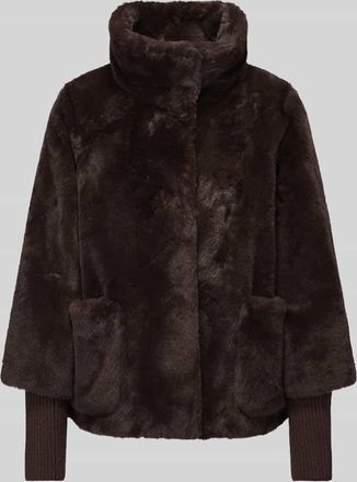 s.Oliver Black Label Regular Fit Webpelzjacke mit Stehkragen