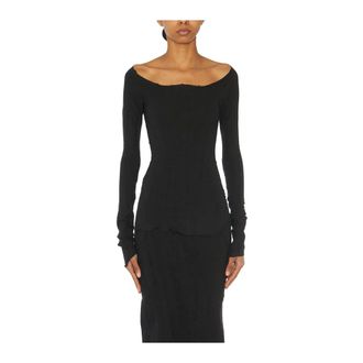 Marc Le Bihan Femme, Pulls, Noir, Taille: 32 FR Pull en Mélange de Soie