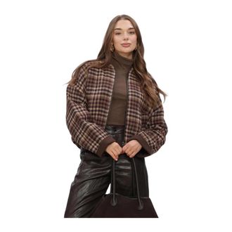 Ruby Tuesday Cidore Woll-Karomuster Bomberjacke - - Jackets - Damen - Braun - M