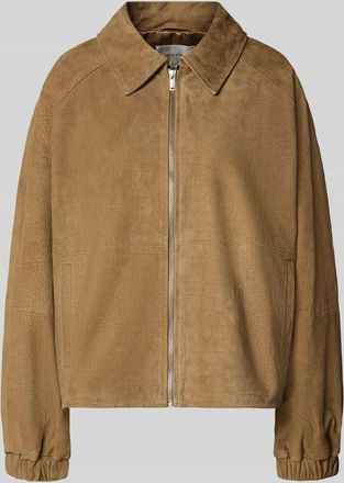 Gestuz Lederjacke aus Ziegenvelours mit Eingrifftaschen Modell estelle