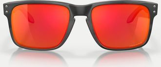 Oakley Holbrook quadratische Sonnenbrille aus der Black Camo Collection mit orange verspiegeltem Glas in Schwarz im Military-Muster