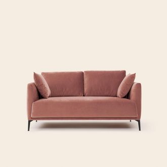 Madura Canapé 2 Places Odelle Velours pêche rosé - ROSE