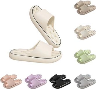 Generic Chaussons de bain souples pour homme et femme - Mules blanches - Antidérapantes - Pour homme et femme, 01, beige., 41 EU