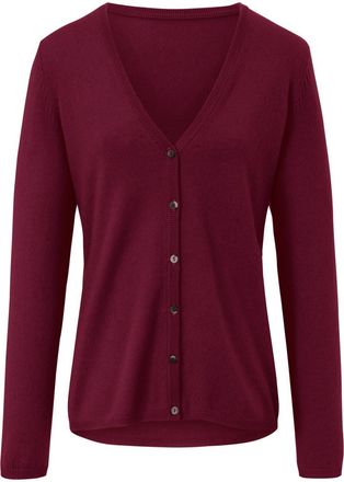 Peter Hahn Strickjacke aus Schurwolle und Kaschmir V-Auss Peter Hahn rot