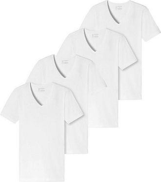 Schiesser T-Shirt 95/5 (4-tlg) unterziehshirt unterhemd kurzarm