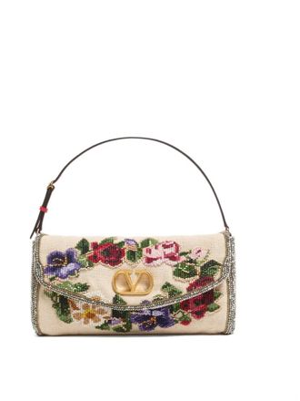 Valentino Garavani petit sac porté épaule bridé Vain Soft - Tons neutres