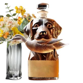 Generico Whiskyflasche f&uuml;r Hunde - Tierstatue aus, 850 ml, luftdichter Halter f&uuml;r Alkohol, dekorative Tischdekoration f&uuml;r Hausbar, Bourbon Tequila Wine Vodka P