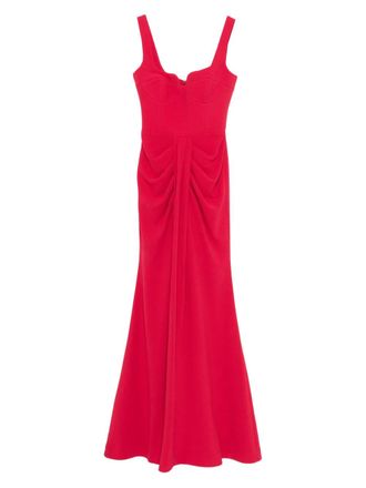Rebecca Vallance robe longue Zarya &agrave; design drap&eacute; - Rouge