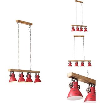 vidaXL Plafonnier 25 w rouge d&eacute;lav&eacute; 90x24x111 cm E27 - Lampe Industrielle - Plafonnier Design - Luminaire Vintage - &Eacute;clairage Rustique - Lampadaire Moderne