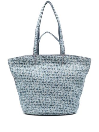 Diesel sac cabas &agrave; logo en jacquard - Bleu