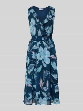 More & More Midikleid mit V-Ausschnitt und Volant