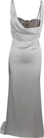Giuseppe Di Morabito Femme, Robes, Blanc, Taille: 34 FR Longue Robe avec Bralette en Strass