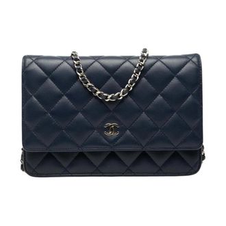 Chanel Pre-owned Quilted Leather Wallet - - Pre-owned - Damen - Blau - ONE SIZE
