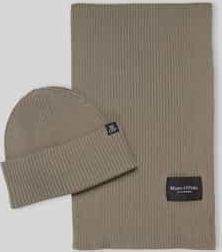 Marc O'Polo Schal mit Label-Patch im 2-teiligen Set