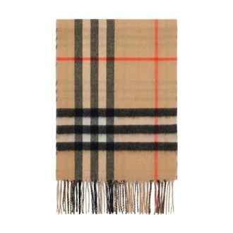 Burberry &Eacute;charpe Beige &agrave; Carreaux avec Franges - Homme - Accessoires - Beige - Taille: ONE Size