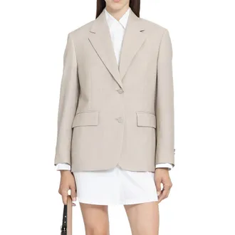 Prada Womens Beige Mohair Blazer Clothing