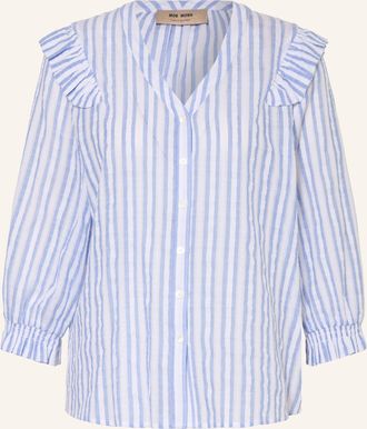 Mos Mosh Mos Mosh Bluse Mmdebby Mit 3/4-Arm Und Volants blau
