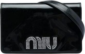 Miu Miu Portefeuille sur cha&icirc;ne Pre-owned - Femme - Pre-owned - Noir - Taille: ONE Size