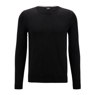 HUGO BOSS Homme, Pulls, Noir, Taille: S Maglia girocollo in merinos