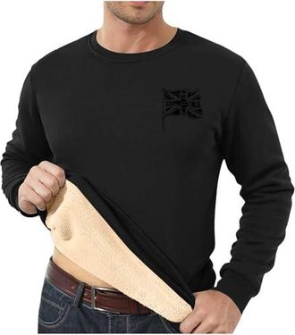 Generic Sweat-shirt en polaire pour homme - Manteau moelleux 2025 pour homme - Printemps - Automne - Hiver - Col rond - Sans capuche - Velours épais - Personn