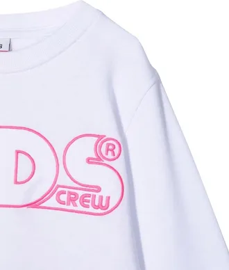GCDS Cropped Cotton Sweatshirt - White