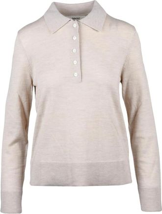 Selected Polo en maille - Femme - Pulls - Beige - Taille: 36 FR