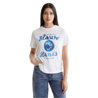 Scotch & Soda Gewaschenes Regular Fit T-Shirt mit Brust-Artwork, Off White U102, L