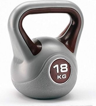 York Fitness Vinyl Kettlebell 18 kg - Home Gym Equipment Perfekt für Bodybuilding Gewichtheben Training Kettleball