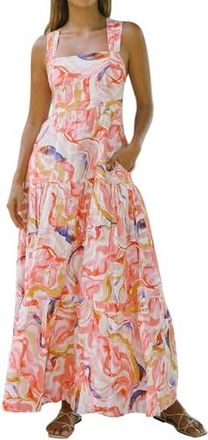 Generic Robe boh&egrave;me 2026 pour femme, style boh&egrave;me, coupe ample, bretelles spaghetti r&eacute;glables, robe d&eacute;t&eacute; d&eacute;contract&eacute;e pour la plage, bleu, XL