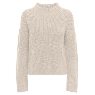 Jacqueline de Yong JdY Damen Jdyjusty Tine L/S Hn Slit KNT Noos Strickpullover, Birch, S EU