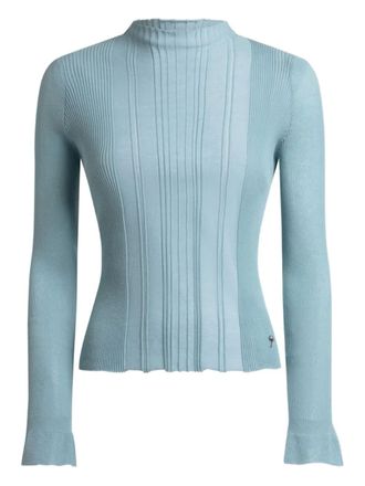 Etro raised-collar jacquard sweater - Blau