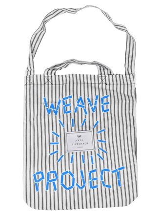 Anya Hindmarch Weave Project Embroidered Striped Tote Bag