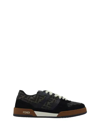 Fendi Mens Sneakers Match Black-Tobacco Black-Ice Upper: Cotton Trainers Black/tobacco Black/ice