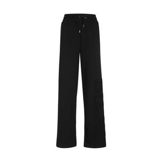 GCDS Baumwoll-Trainingshose mit Logo-Patch - - Trousers - Damen - Schwarzk - 2XS