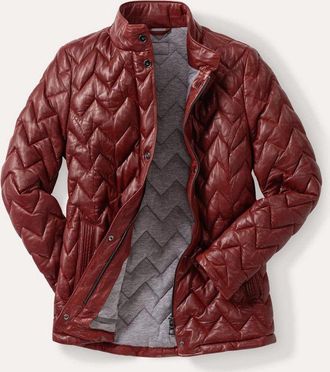 Walbusch Lederjacke Damen Lammnappa Jacke Sandwichstepp Stehkragen, w&auml;rmend