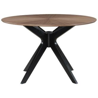 Miliboo Runder Design-Esstisch mit Walnussfurnier D120 cm dielli