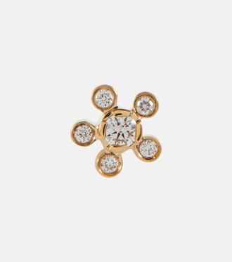 Sophie Bille Brahe Einzelner Ohrring Petit Soleil de Fleur aus 18kt Gelbgold mit Diamanten