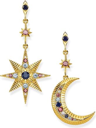 Thomas Sabo Thomas Sabo Damen Ohrringe Ohrstecker Stern Mond 925 Sterling Silber vergoldet H2025-959-7