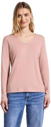 Street One 3228116 T-Shirt à Manches Longues de Couleur Unie, Rose pâle, 44 Femmes