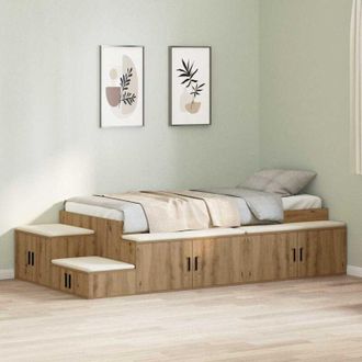 vidaXL Cadre de lit avec rangement ch&ecirc;ne artisanal 244 x 127 x 53.5 cm Vidaxl