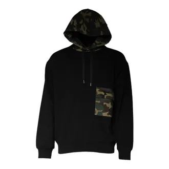 Dolce & Gabbana Camouflage Kapuzenpullover mit gro&szlig;er Tasche - - Sweatshirts & Hoodies - Herren - Schwarzk - XL