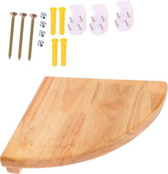 Angoily Elegantes F&auml;cherf&ouml;rmiges Eckregal zur Wandmontage Vintage Wandregal f&uuml;r Wohnzimmer und Homeoffice Schwebendes Holzregal mit Dekorativer Oberfl&auml;che 18c